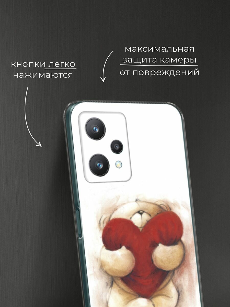Чехол на Realme 9 Pro/9 5G / Реалми 9 Про/ 5G с принтом "Мишка с сердцем 1" — фото 1