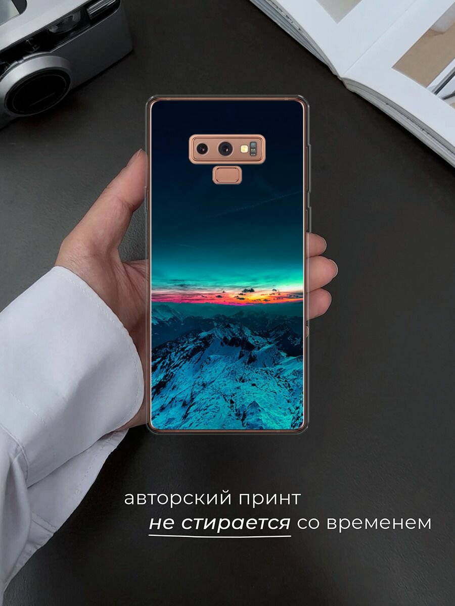 Чехол на Samsung Galaxy Note 9 / Самсунг Галакси Нот 9 с принтом "Закат в горах" — фото 1