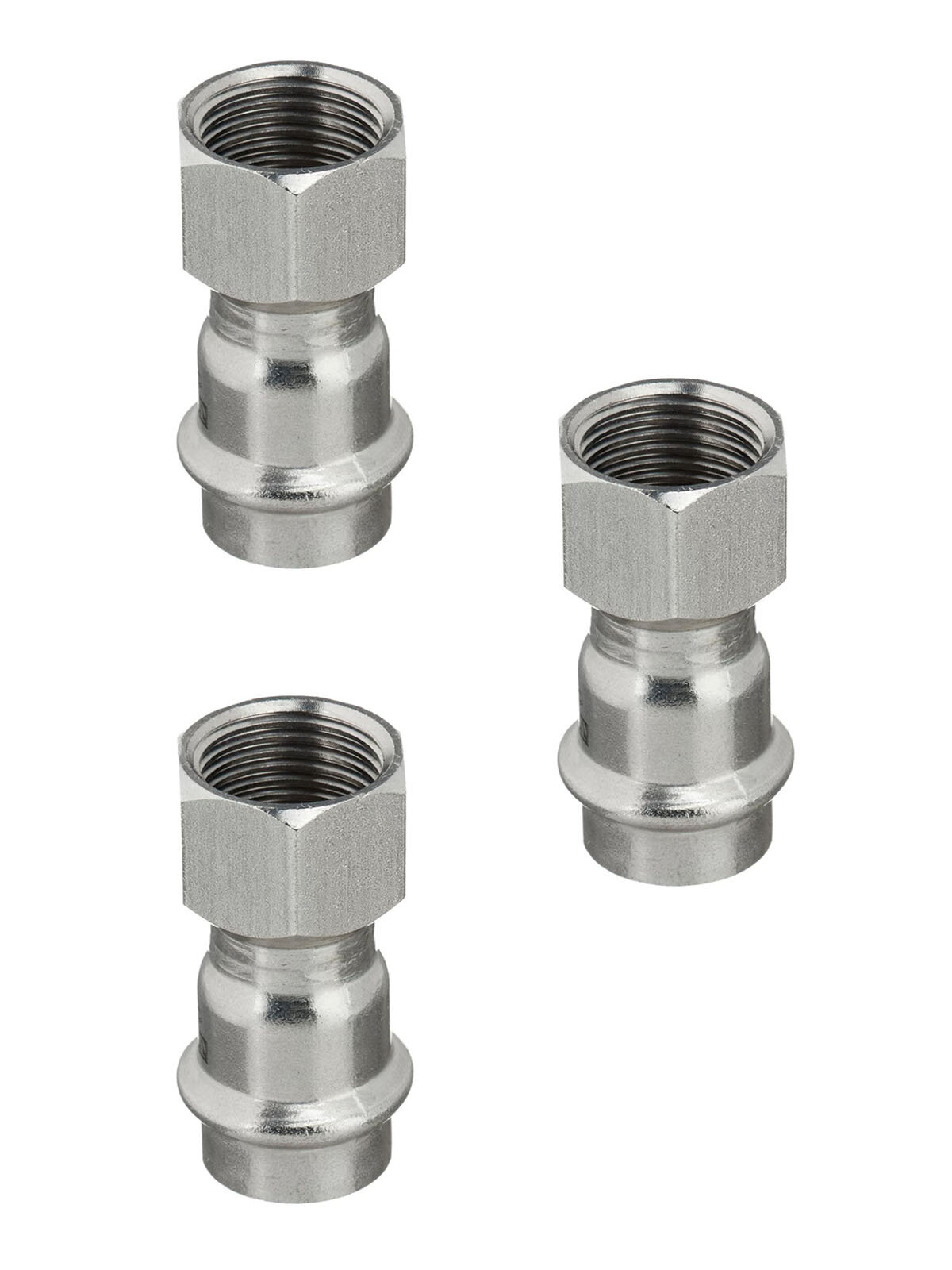 Соединитель 18 мм х 1/2 ВР(г) нержавеющая сталь (3 шт.)