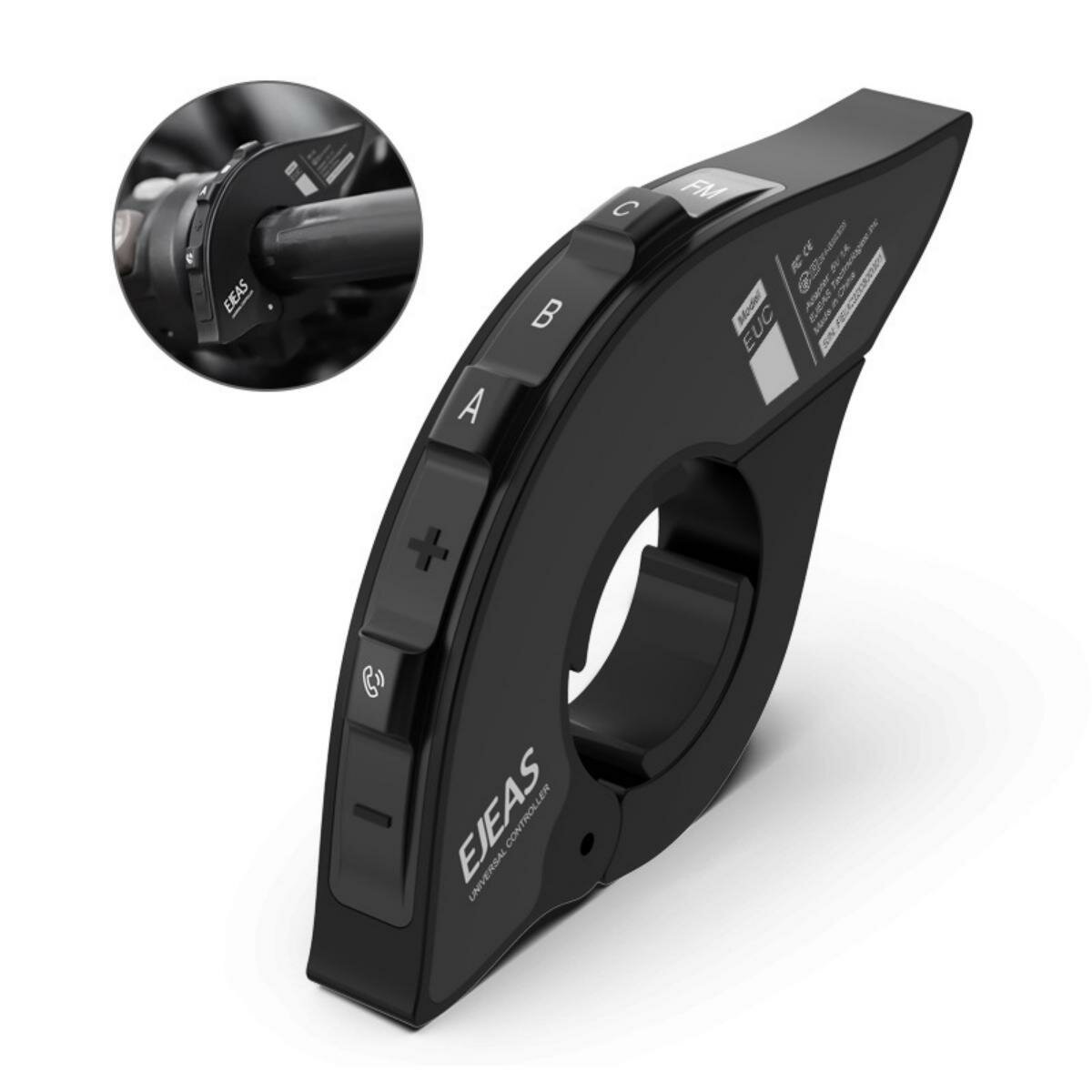 EJEAS EUC пульт дистанционного управления, монтируемый на руль, BT рация, универсальный водонепроницаемый ручка пульта дистанционного управления - совместим с V7/V4 Plus/Q2/Q7/Q8/E1+/MS8/MS20; поддерживает , разговор, музыку, рацию - BT5.1, IP65,