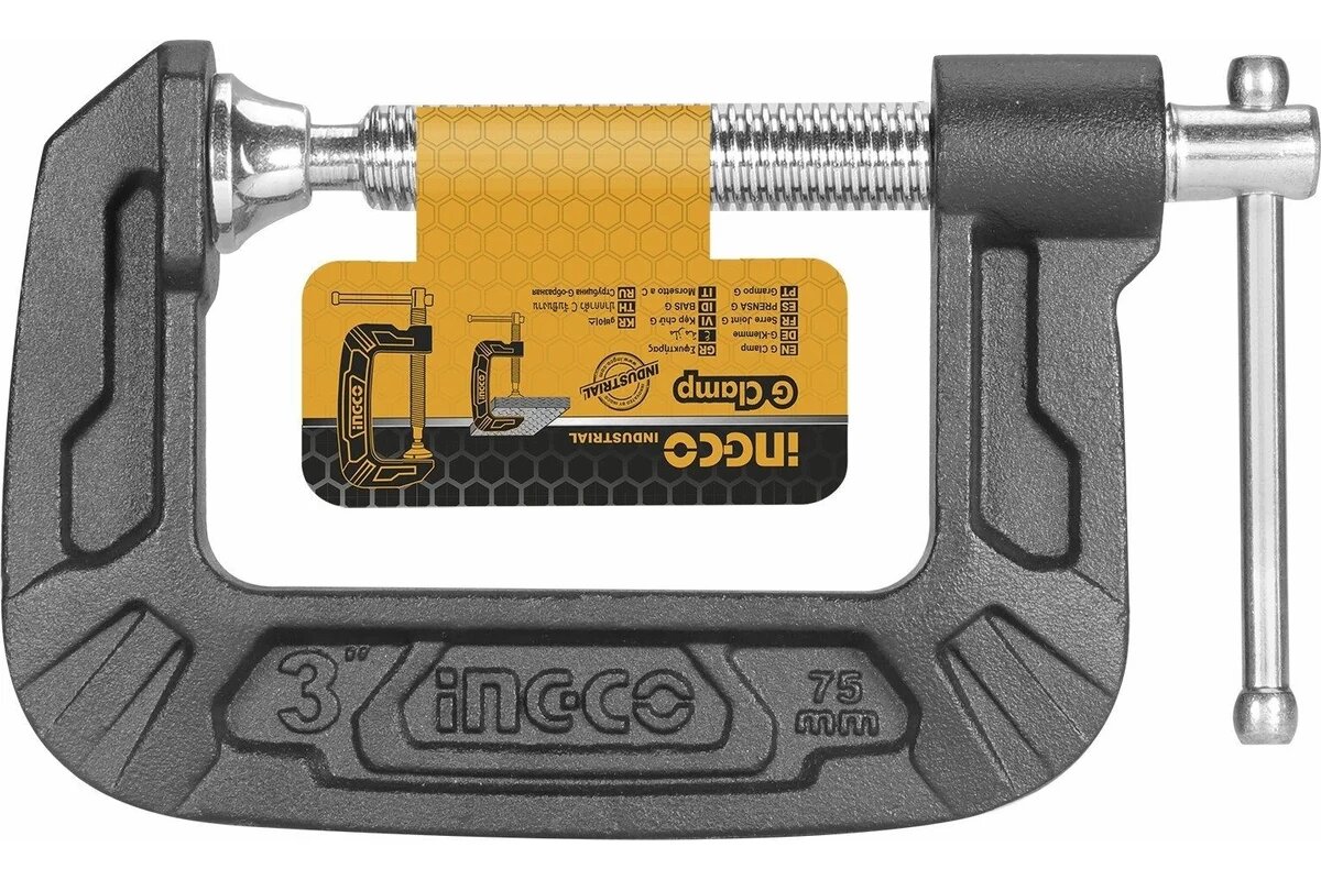 Струбцина G-типа INGCO 75 мм из стали