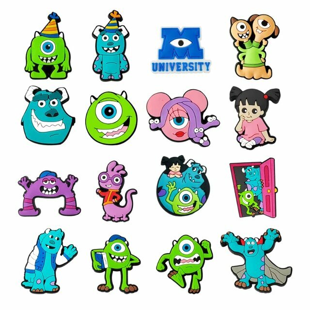 Украшения для обуви MINISO Disney Cartoon Charms Корпорация монстров Университет ПВХ аксессуары для обуви Рождественский подарок для детей на вечеринку,