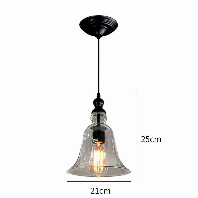 Современный стеклянный настенный светильник в американском стиле, креативный колокольчик, индивидуальный декоративный светильник, прикроватная тумбочка, спальня, проход, гостиная, светильник E27, transparency A