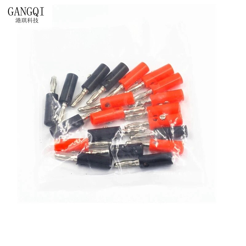 10 шт, черный и красный провод, аудиокабель для динамиков, разъемы типа «банан», адаптер 4 мм