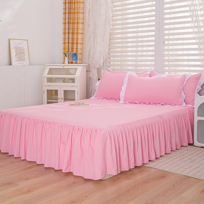 Однотонный подзор для кровати, цельный, покрывало, фасон подзора для кровати, всесезонная простыня, простыня на резинке, покрывало, чехол для кровати, наматрасник,150*200cm