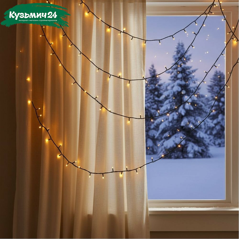 Гирлянда светодиодная Uniel ULD-S5000-500/DGA WARM WHITE IP20 нить, Теплый свет UL-00009930, 50 м