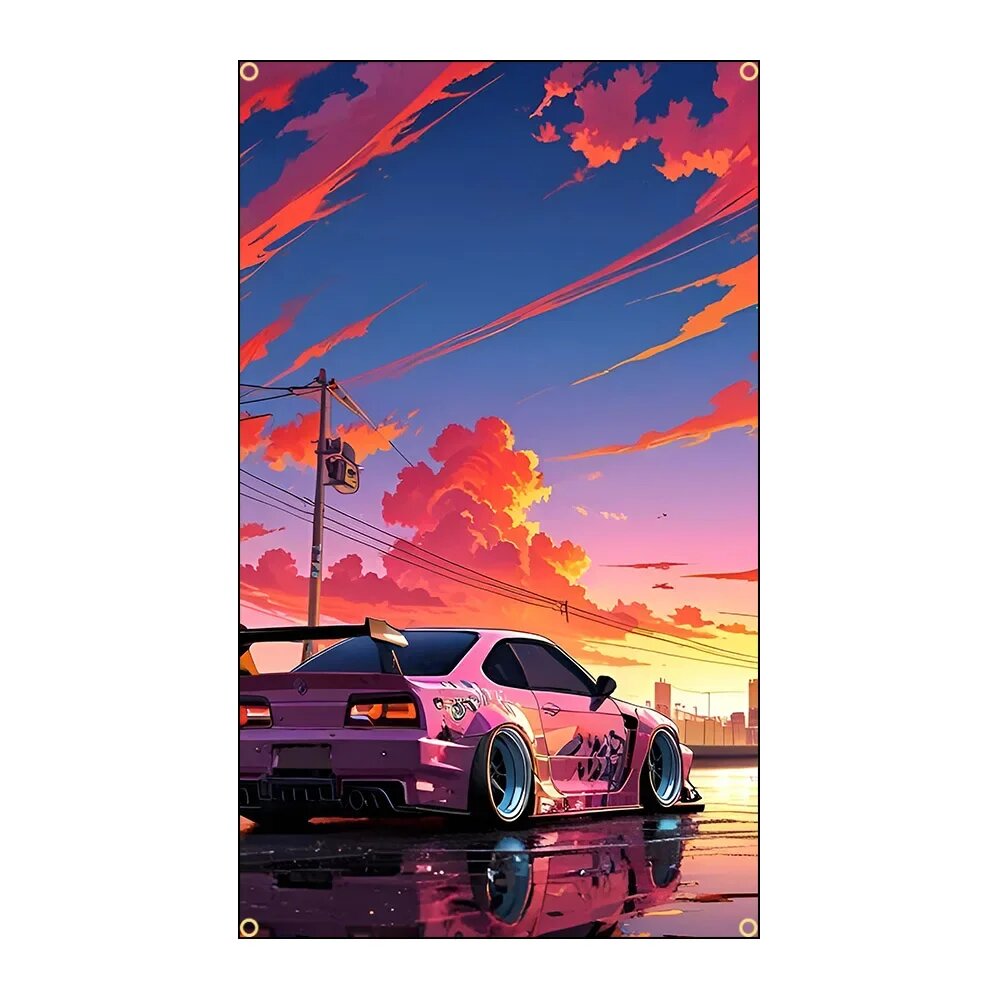 Крутой автомобильный флаг JDM из полиэстера 90x150 см 120x180cm(47x70in), nxl-250223000007