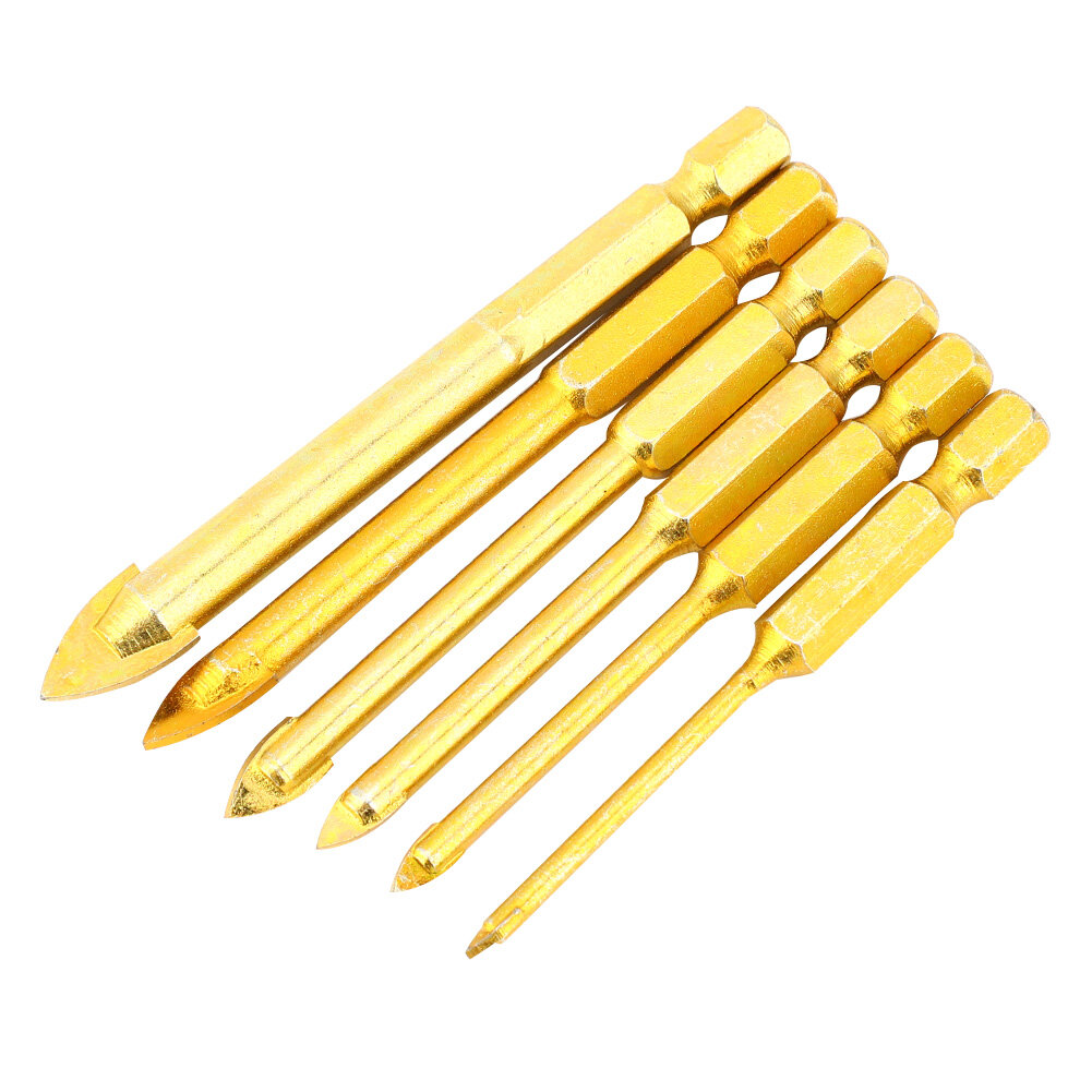 6 шт. треугольные сверла с шестигранным хвостовиком, витые сверла 3/4/5/6/8/10 мм