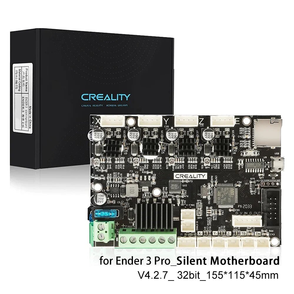 Комплект бесшумной материнской платы Creality Ender 3 Pro, 32-битный модернизированный высокопроизводительный V4.2.7 с драйвером TMC2225 Marlin 2.0.1