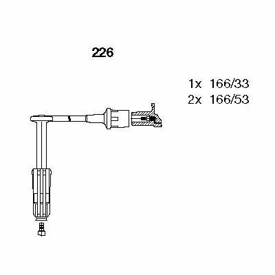Провода высоковольтные Bremi 226, комплект, Mercedes двигатель M104 W124, W140, W202, W463, R129