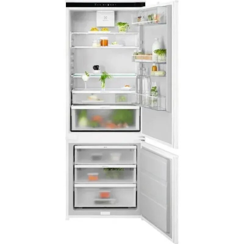 Встраиваемый холодильник Electrolux E7TNGE75S белого цвета, двухкамерный, 371 л