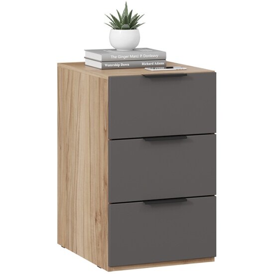 Тумба Трия Порто ТД-393.15.01-11 универсальная Яблоня Беллуно/Графит софт