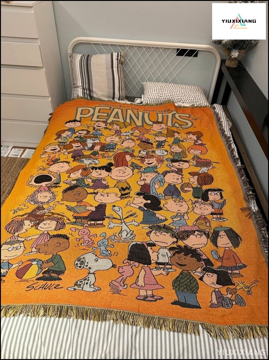 Эксклюзивный плед из хлопка с принтом Peanuts 160х130 см цветочный дизайн