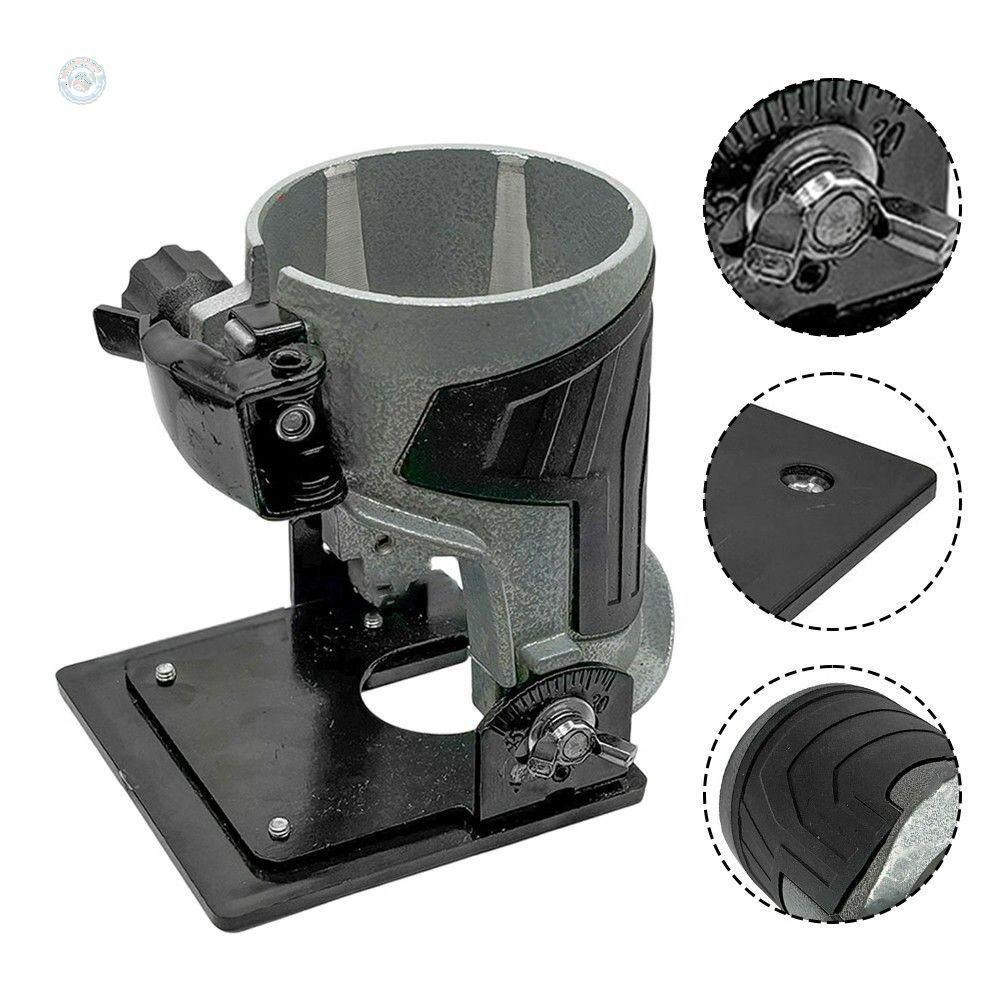 Регулируемая алюминиевая наклонная база для ручного фрезера по дереву, универсальный держатель с защитным кожухом, точный наклон для столярных и слесарных работ