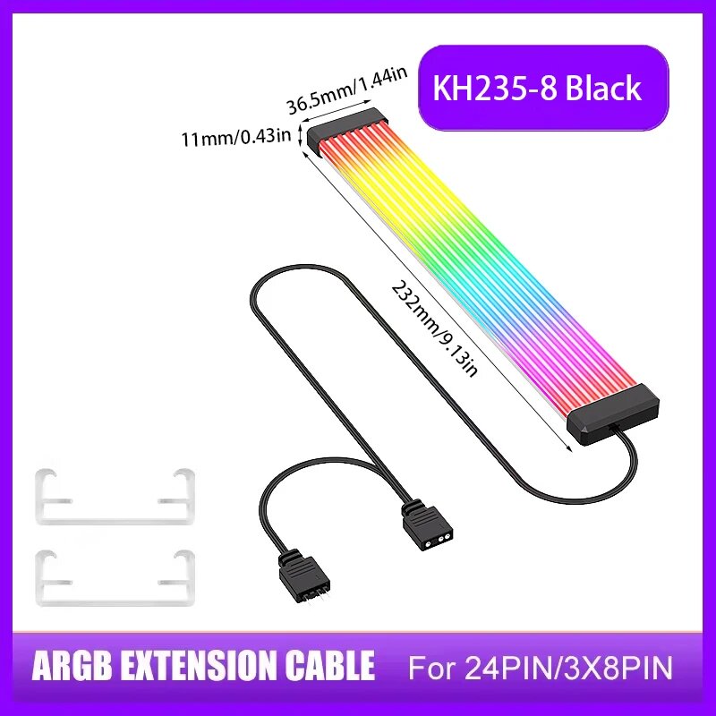 Кабель-удлинитель Для Материнской Платы ПК С ARGB-синхронизацией 5В, 3-контактный, Гибкая Светодиодная Лента, DIY-комплект