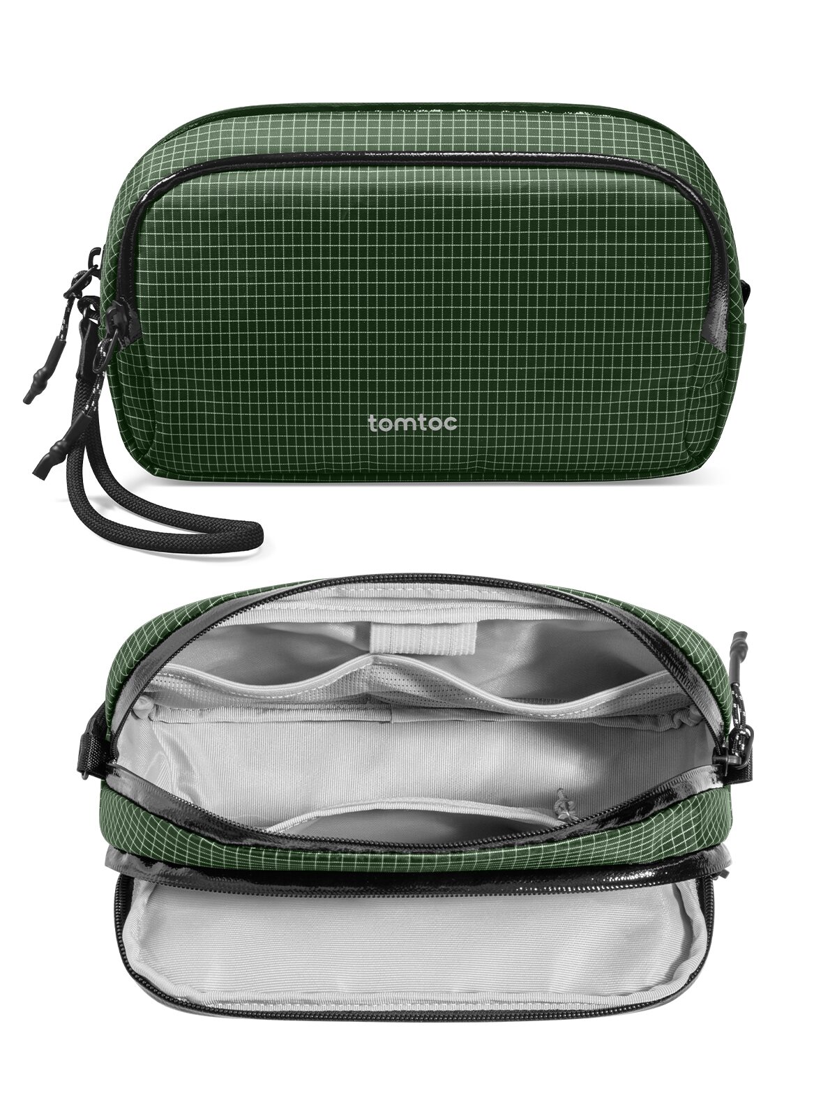 Сумка для аксессуаров Tomtoc Travel Light-T12, Electronic Accessory Pouch M 1.8L, Green