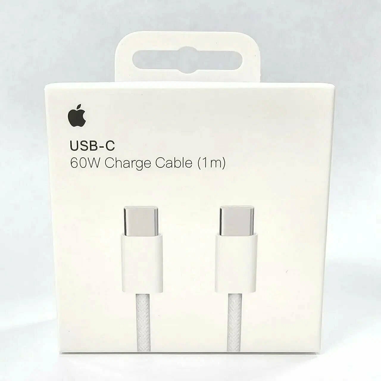 Кабель Apple для iPhone/iPad/MacBook, 60Вт, USB Type-C, длина 1м, тканевая оплетка, (белый)