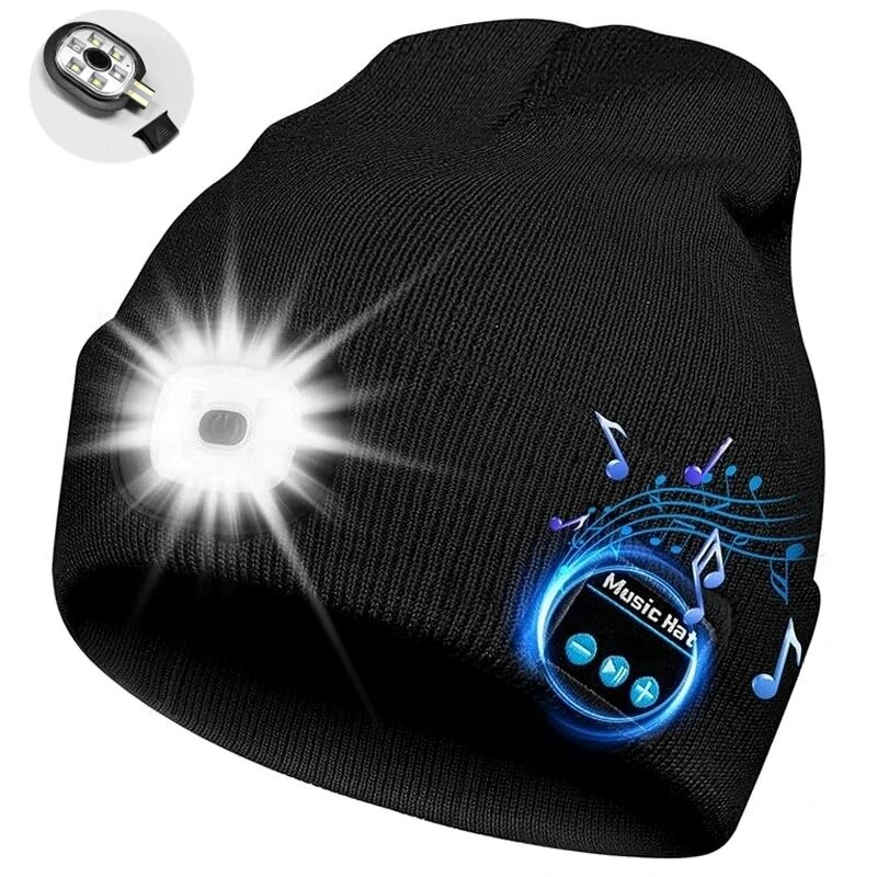MXPOKWV Bluetooth Шапка-наушники с подсветкой