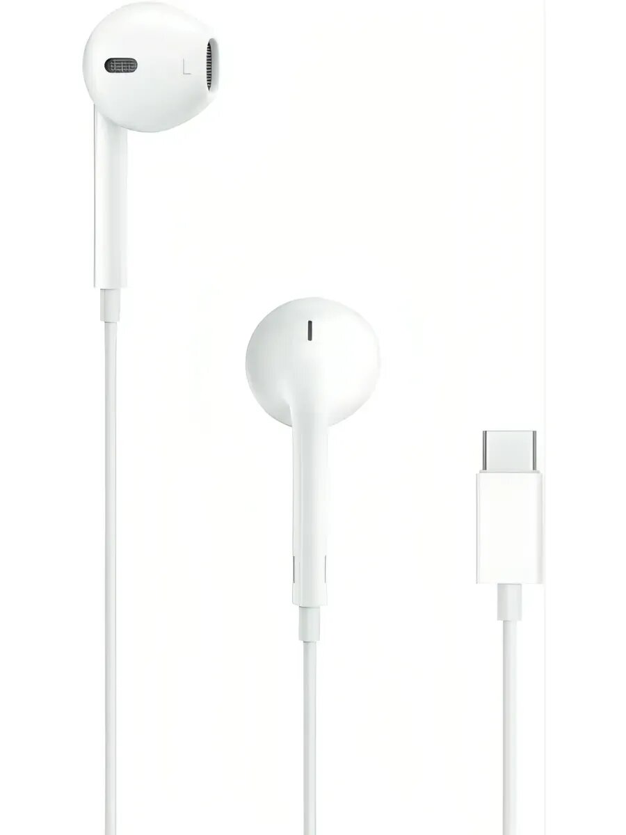 Наушники Earpods, с разъёмом USB C, проводные, для iPhone, пластиковые, белые