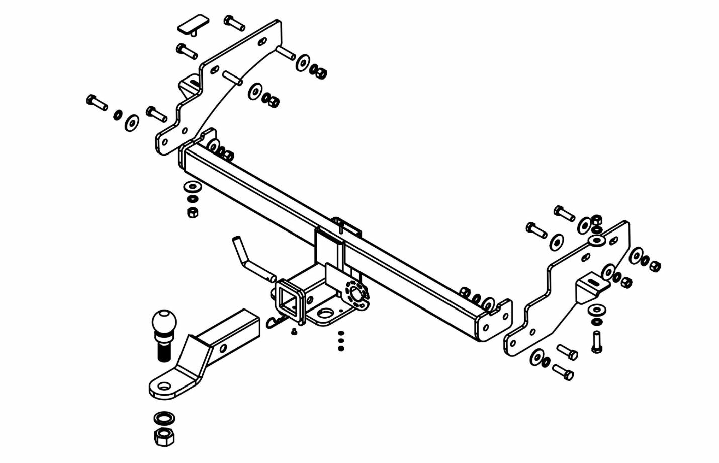 Фаркоп под квадрат для SWM G05 Pro, 2021-, Бизон. FA 0105-E