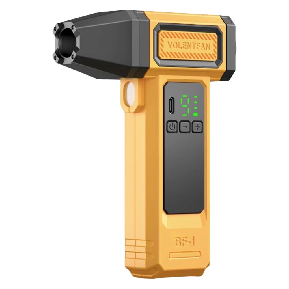 Мощный вентилятор 450000 об/мин, мини-турбореактивный вентилятор, 8000 мАч, портативный турбо-сильный вентилятор, 52 м/с, бесщеточный двигатель, воздушная тряпка для клавиатуры ПК, YELLOW