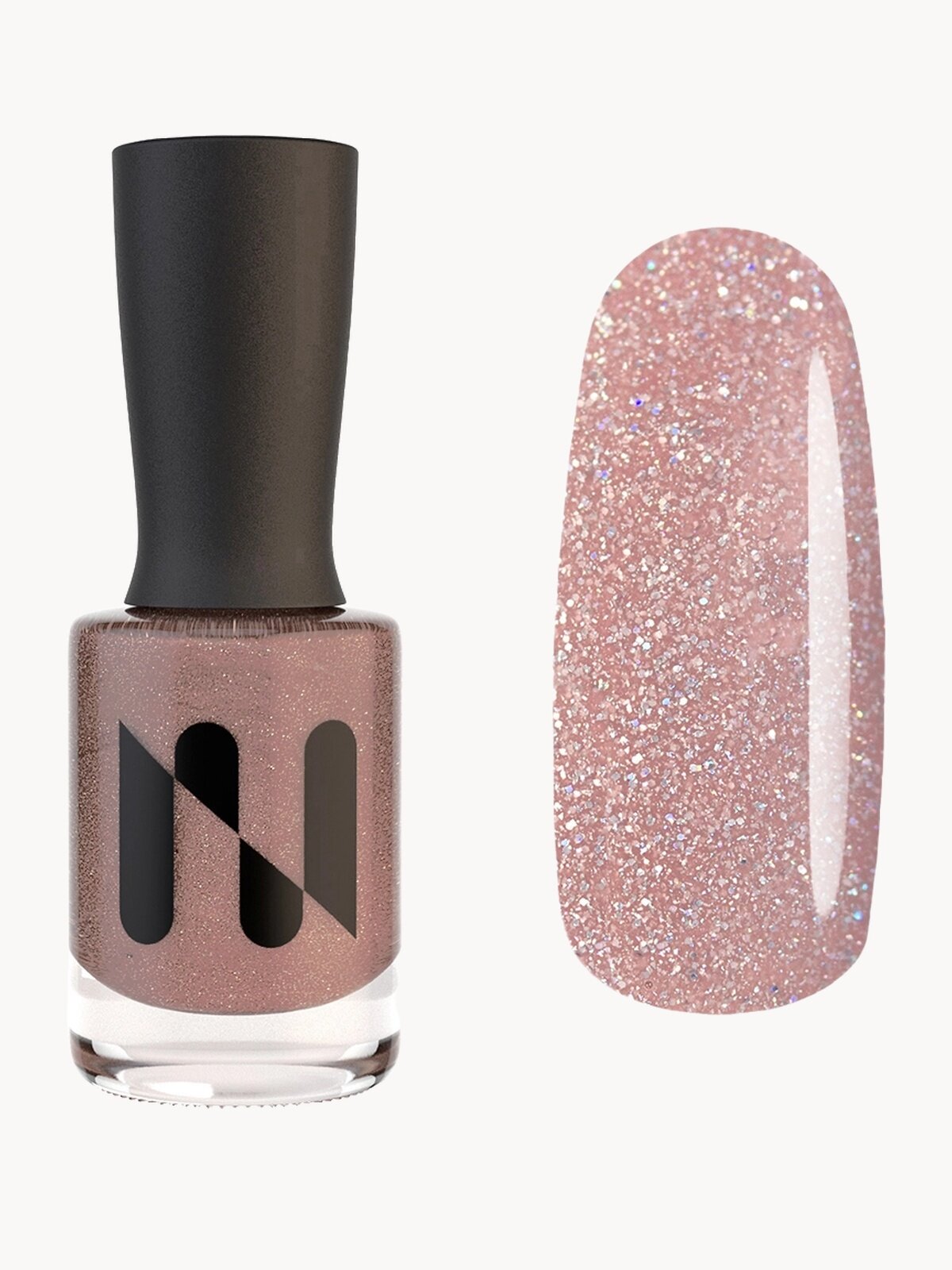 Лак для ногтей Русские Сезоны, бежевый с мелким глиттером, 11 мл