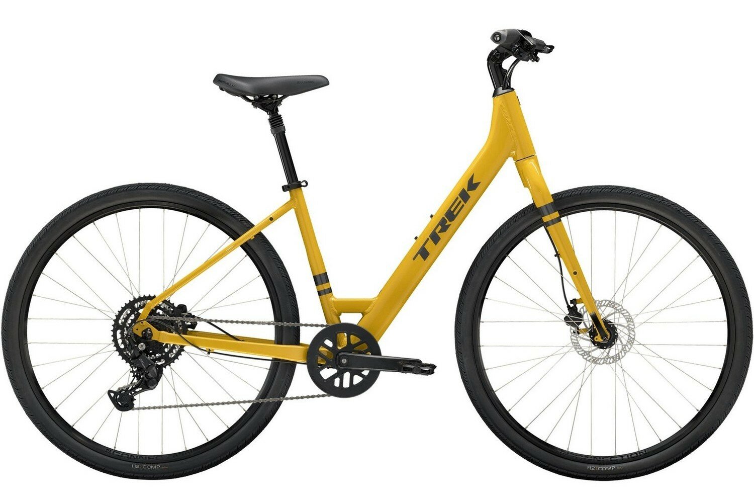 Женский велосипед Trek Verve 2 Lowstep Gen 5, год 2026, цвет Желтый, ростовка 21.5