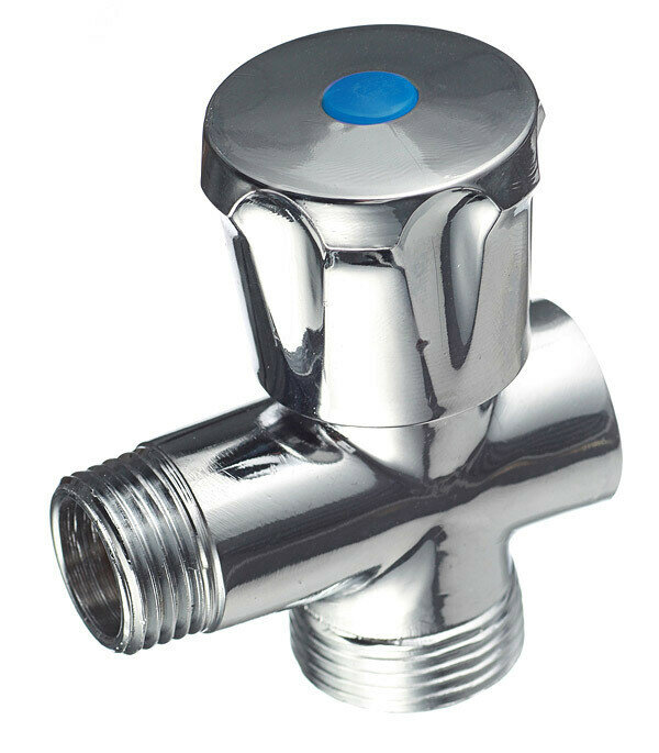 Вентиль латунный Valtec 1/2 ВРг х 3/4 НРш х 1/2 НРш для подключения бытовой техники хром VT.255. N.04