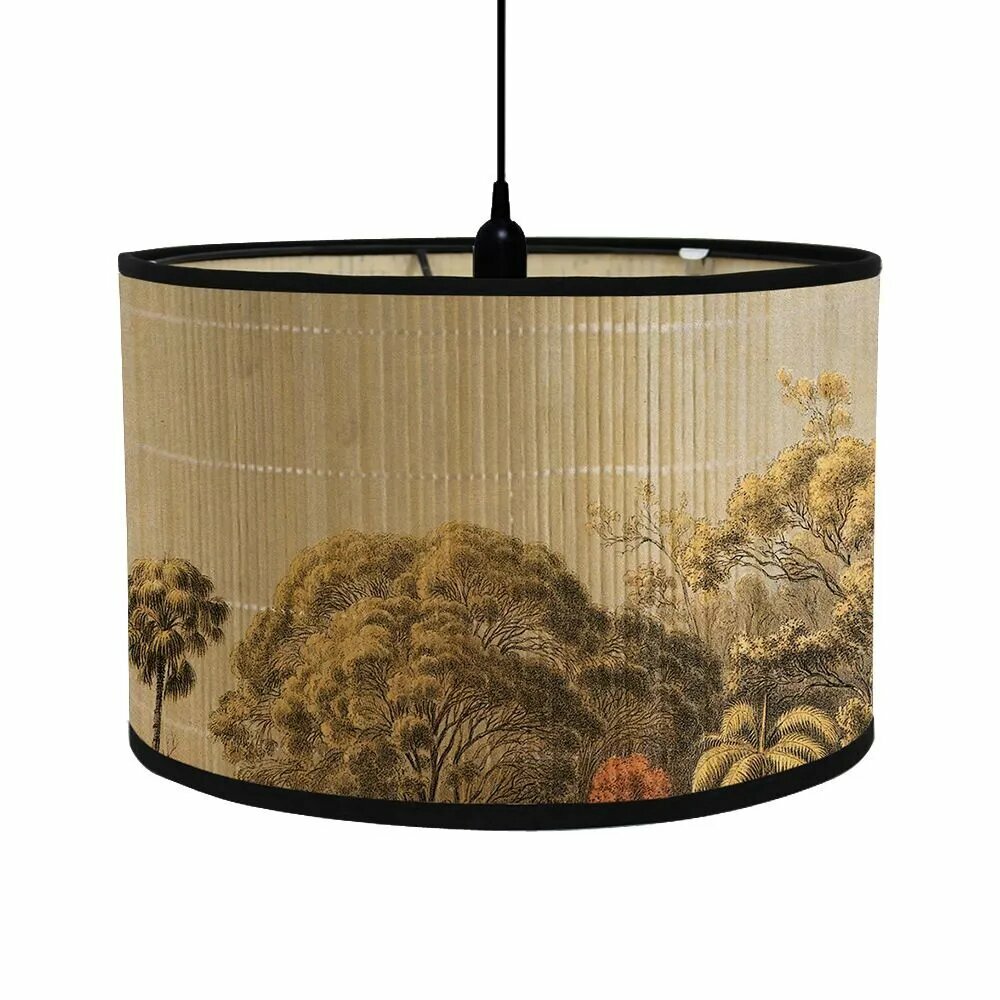 Современный винтажный коричневый круглый барабанный абажур для настольной лампы торшера гостиной спальни 30х30х20 см