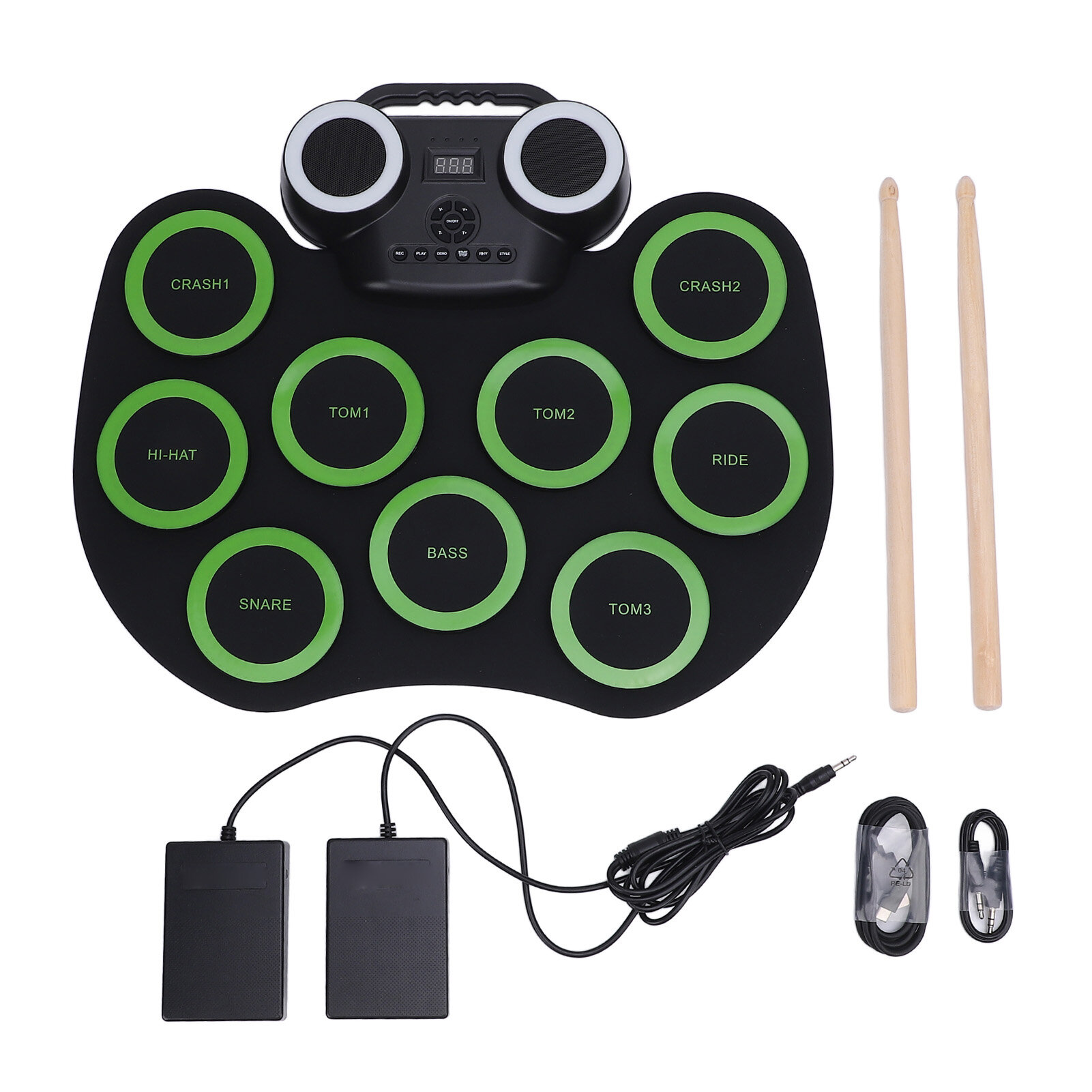 Детская электрическая барабанная накладка Set Up Up 9 Drum Practic Pads Педали и палочки для дома