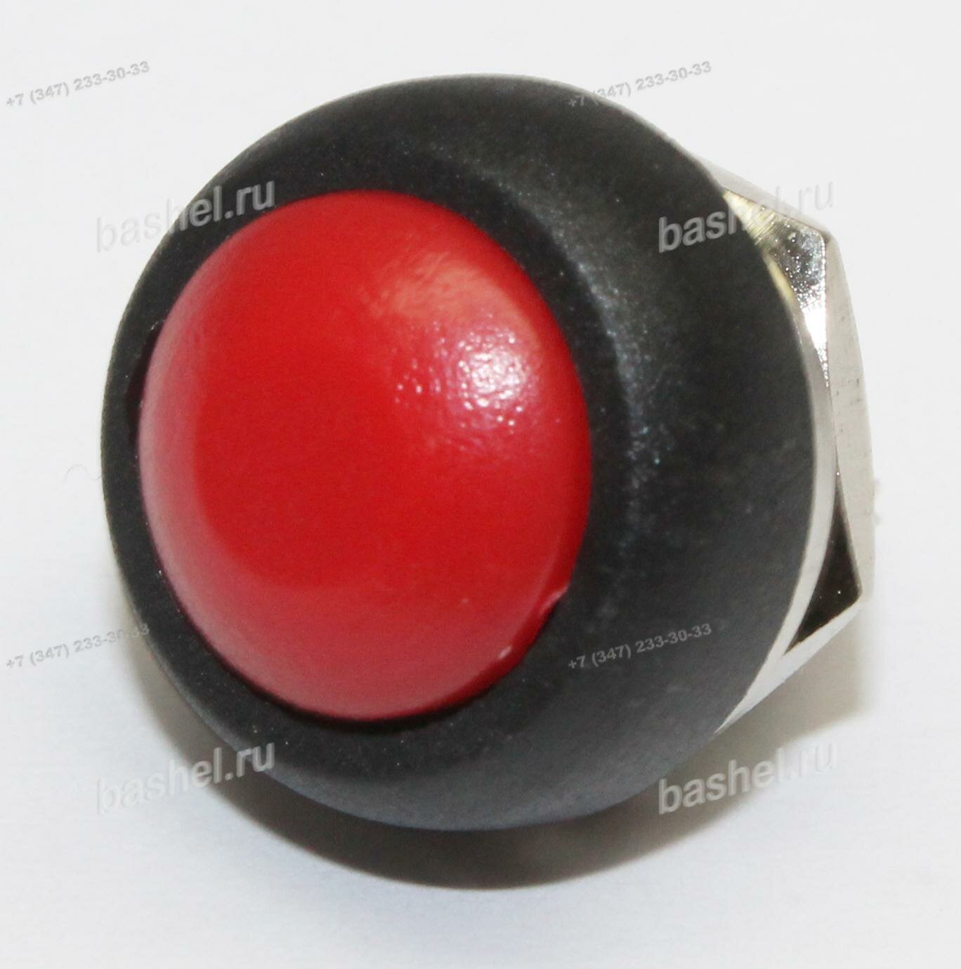 Кнопка PBS-33-В 2А, 250В, б/ф, 2pin, красная на замыкание