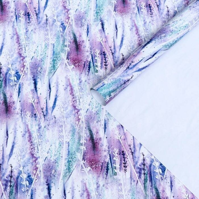 !09 Бумага (набор 2 листа) глянцевая "Лавандовые поля", 50 × 70 см.