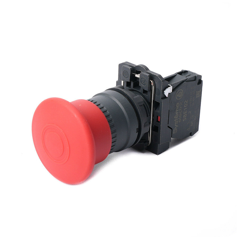 Кнопка аварийного останова Systeme Electric SB5 в сборе 22 мм 40 мм, тяни-толкай пластик 1НЗ