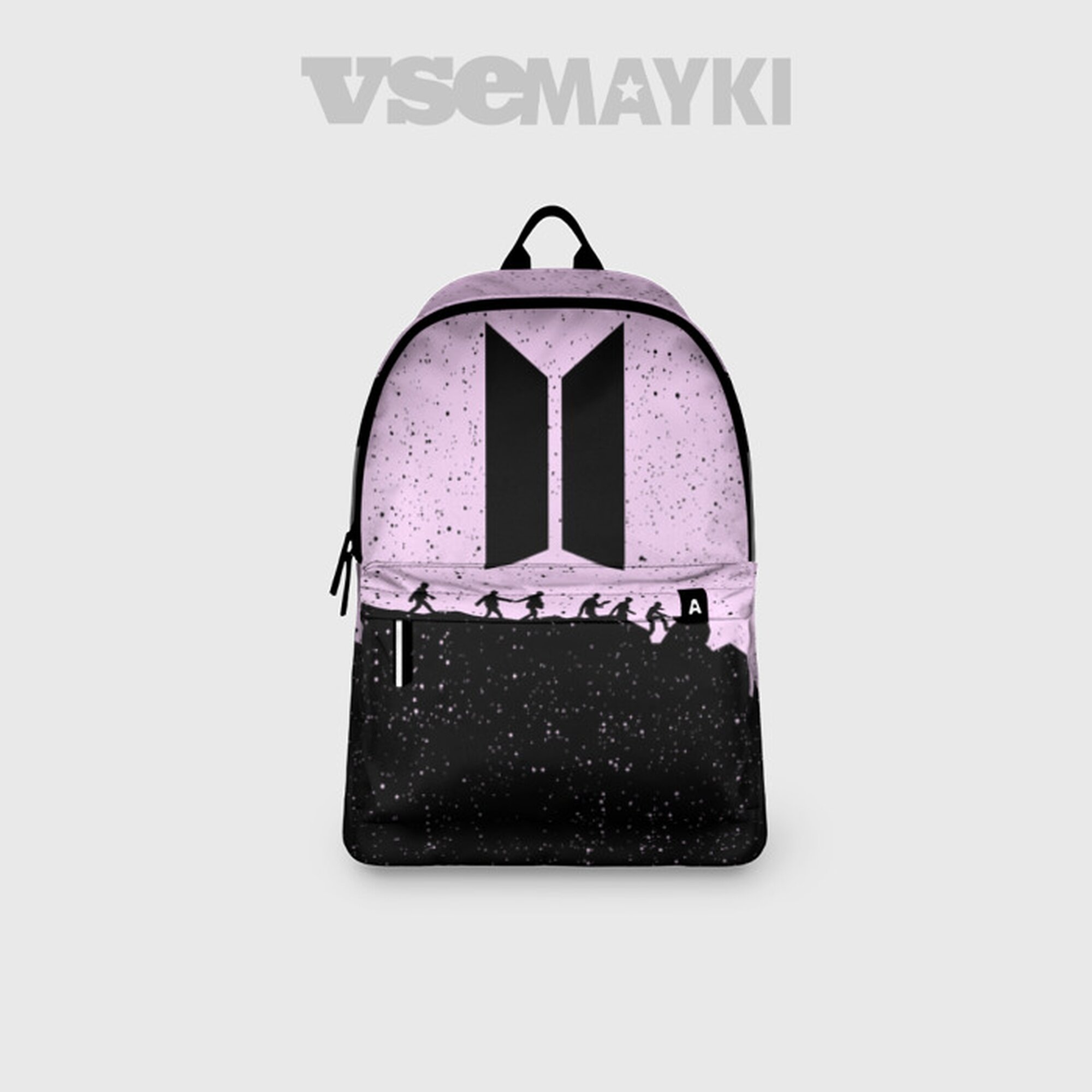Рюкзак VseMayki с принтом BTS, городской, унисекс, One size, белый