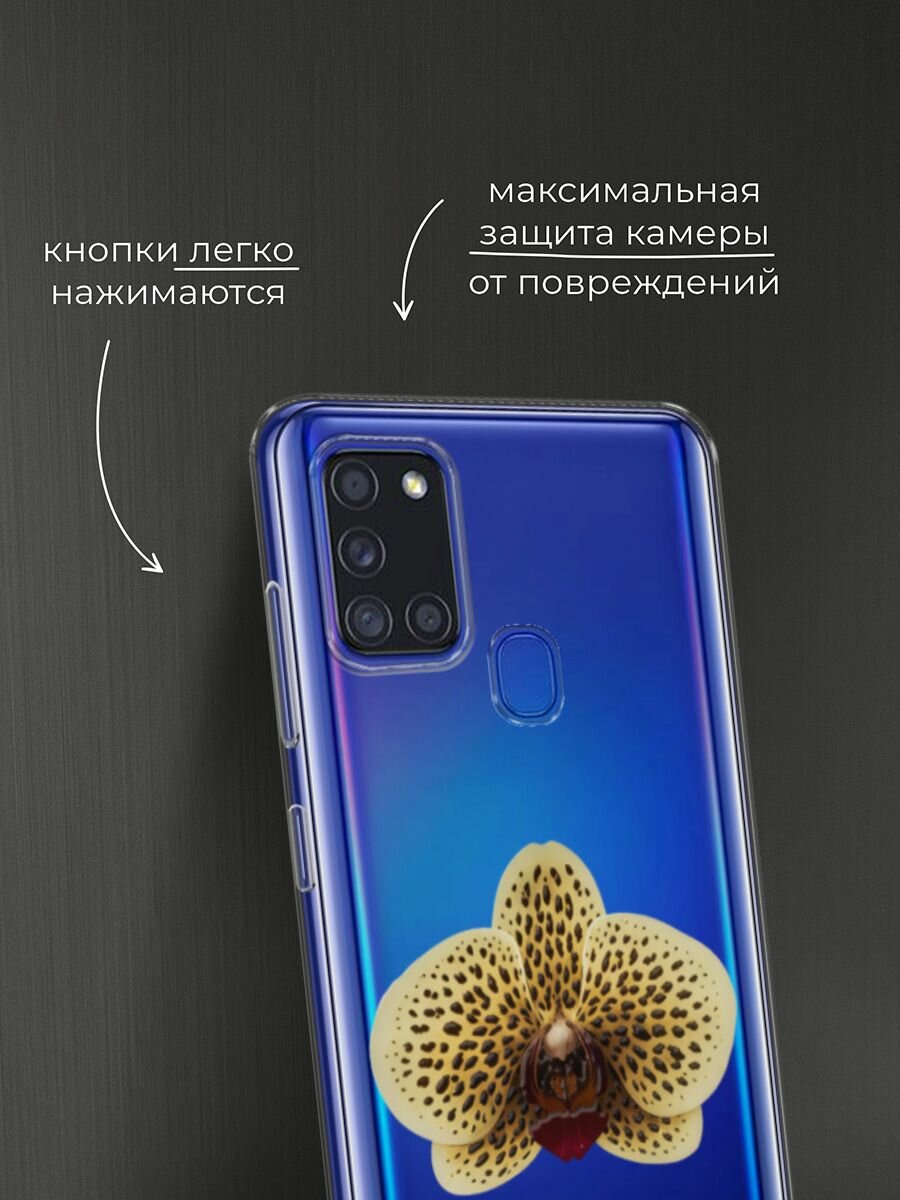 Чехол на Samsung Galaxy A21s / Самсунг Галакси A21s с принтом Желтая орхидея — фото 1