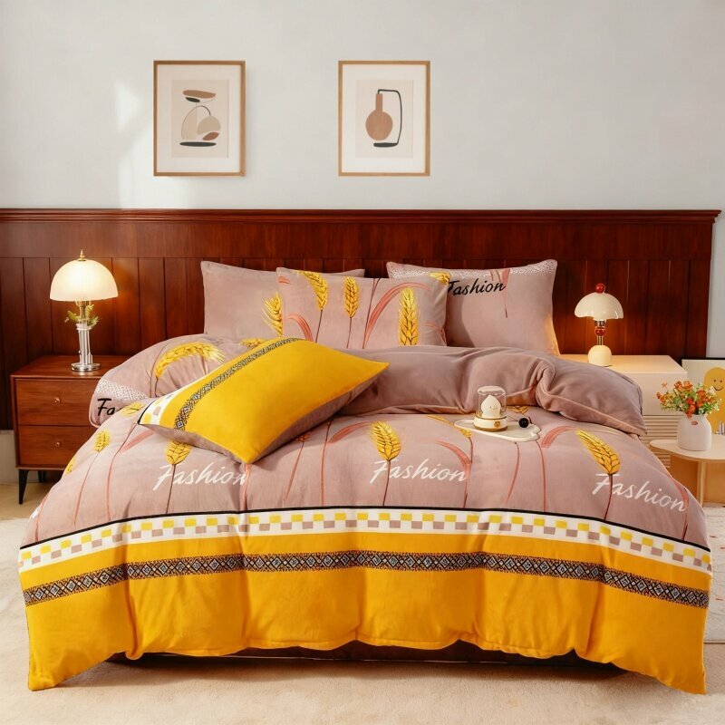 Двусторонний утолщенный пододеяльник из кораллового флиса на осень и зиму, размер 220см*240 см