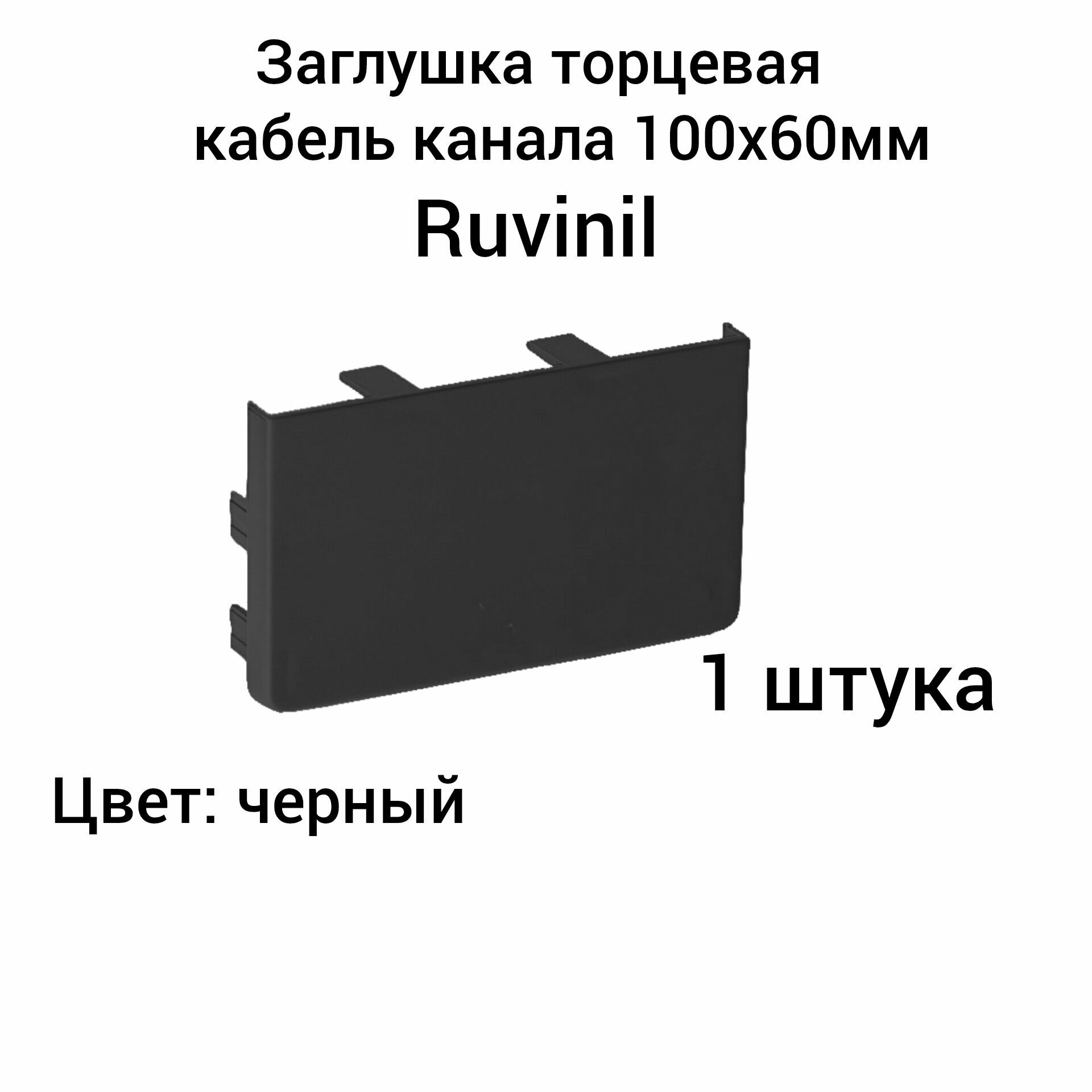 Заглушка торцевая для кабель канала 100х60мм Ruvinil черный
