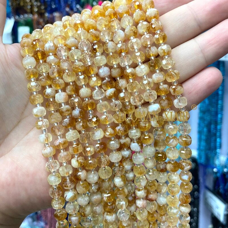 LUOMAN XIARI Индийский агат бусины 6x8 мм citrine 02