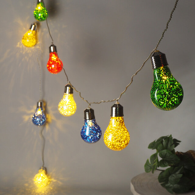 Светодиодная гирлянда Лампочки Фиеста 2.7 м, 10 разноцветных ламп, прозрачный ПВХ, IP20, Snowhouse, LLD10M-WW