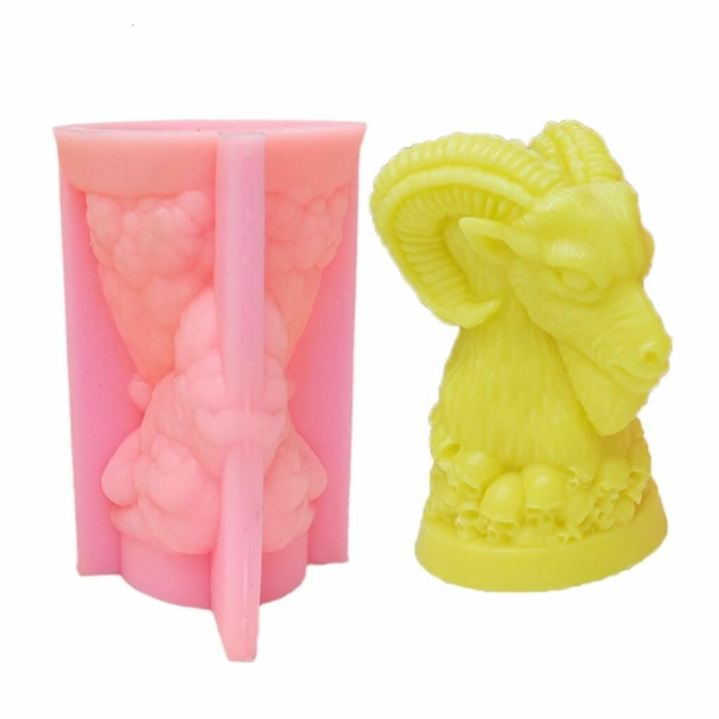 Ювелирные инструменты, (одна) форма для свечи с козлиной головой в виде черепа-розовый