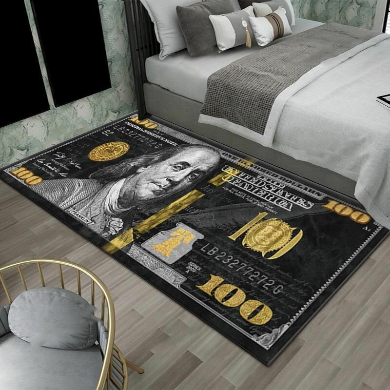 Ковер в виде долларовой купюры США 40*60 см, нескользящий и износостойкий