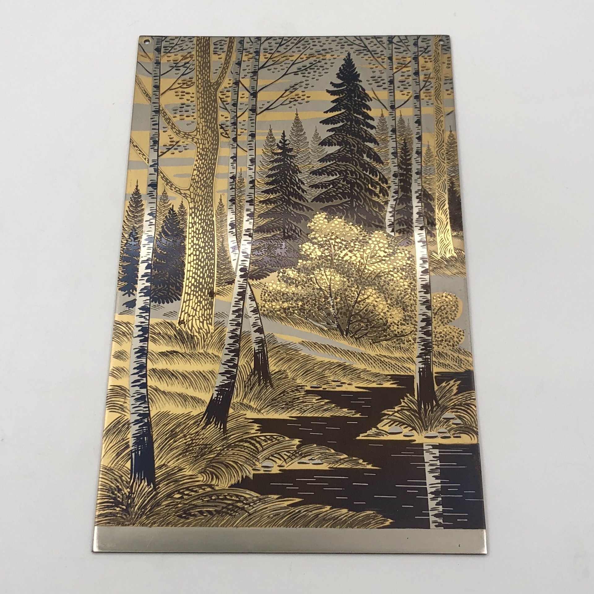 Панно декоративное "Лесной ручей", сталь, Златоуст, Россия, 1991 г.