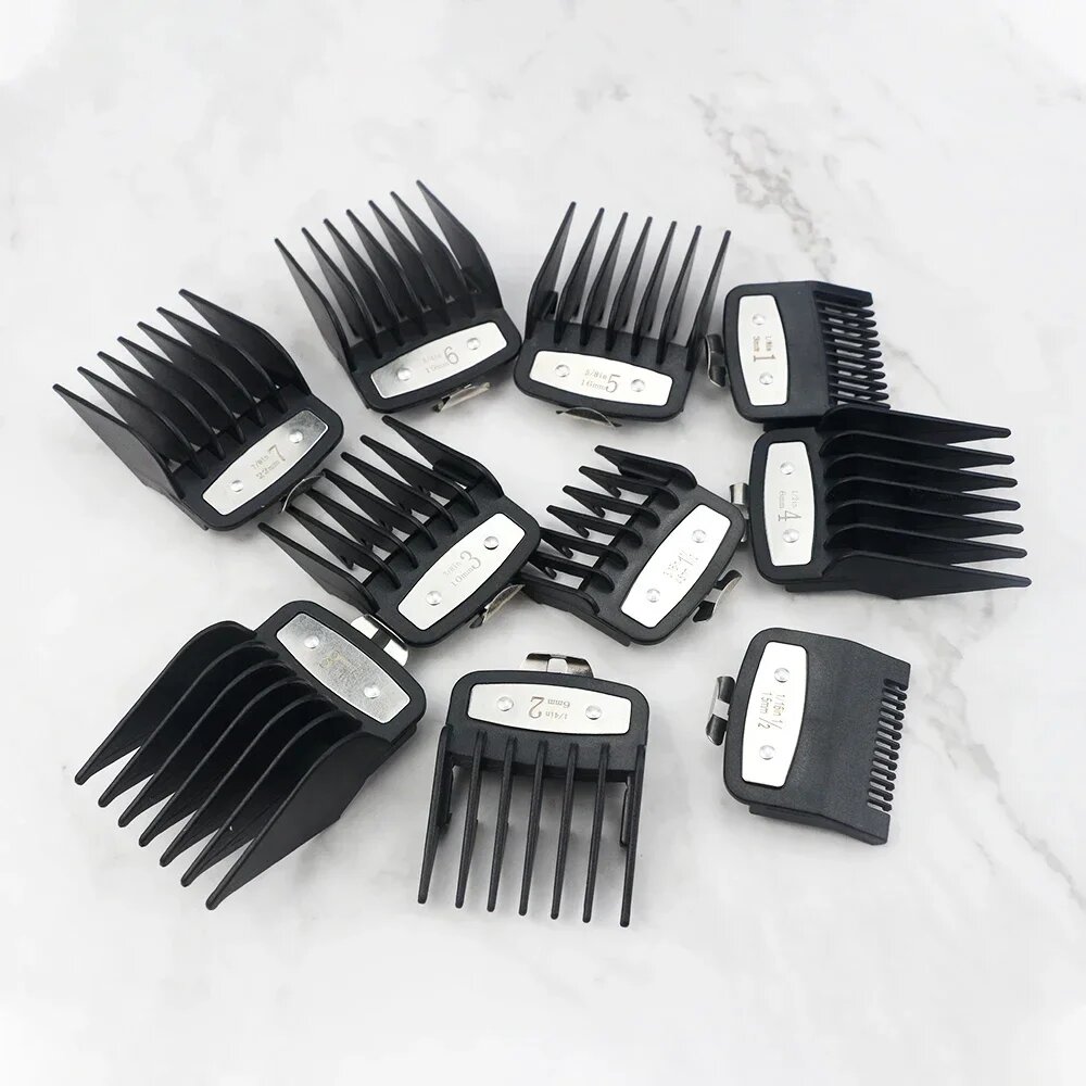 Насадки-гребни для триммера Wahl 8/10 шт. 10Pcs-Black