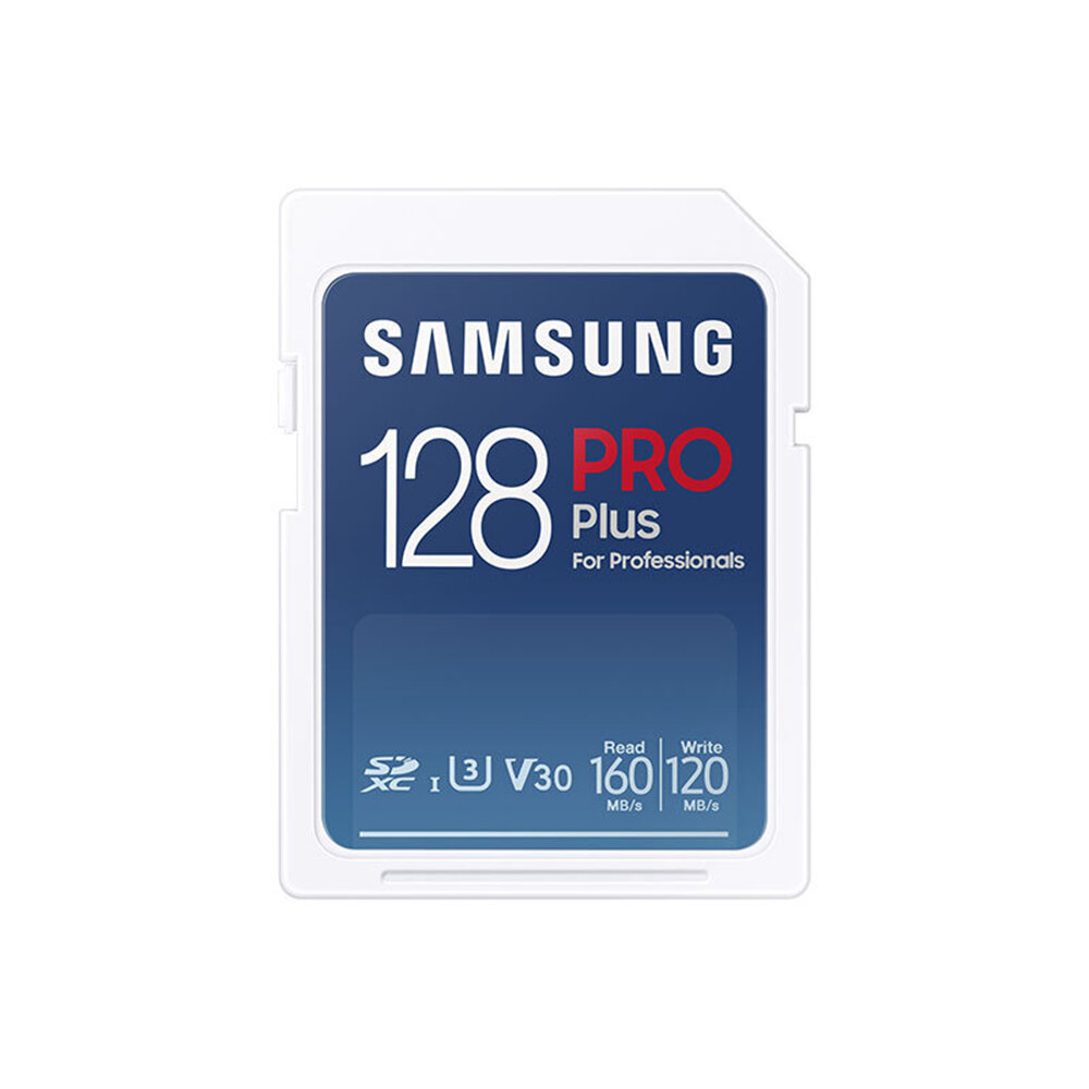 SAMSUNG 128GB PRO Plus SD Card U3 V30 Скорость чтения до 160MB/s для цифровых камер, камер видеодвижения, ноутбуков