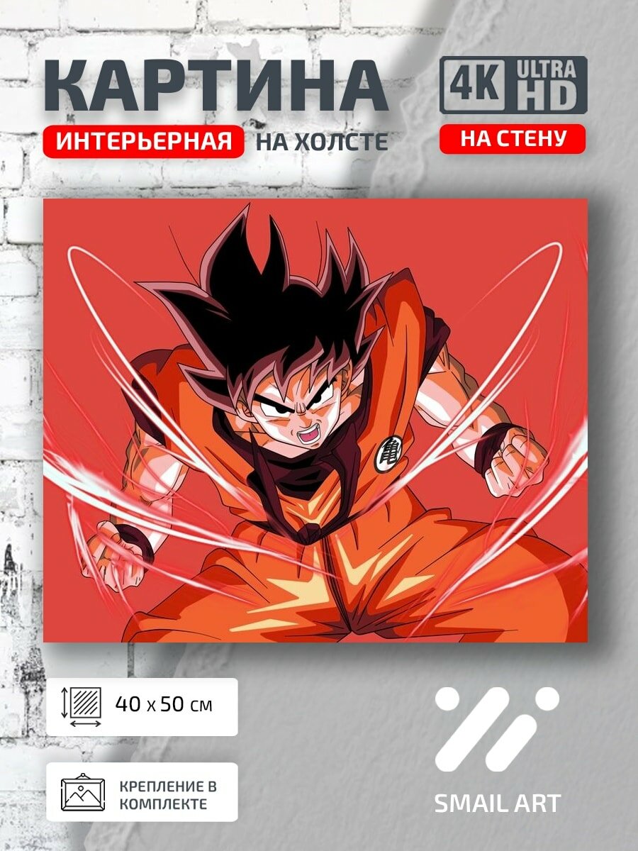 Картина на холсте интерьерная 40 на 50 на стену Ball Z для киномана фэнтези