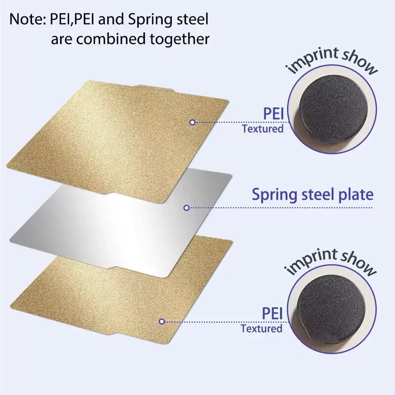 Bambu Lab Build Plate X1 Карбоновая пластина PEI 257x257 мм для 3D-принтеров PEI PEI
