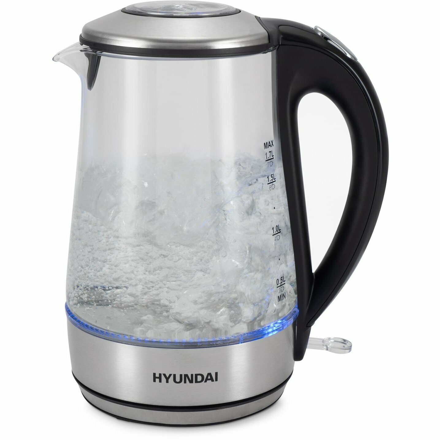 Чайник электрический HYUNDAI HYK-G8406 1.7л. 2200Вт прозрачн