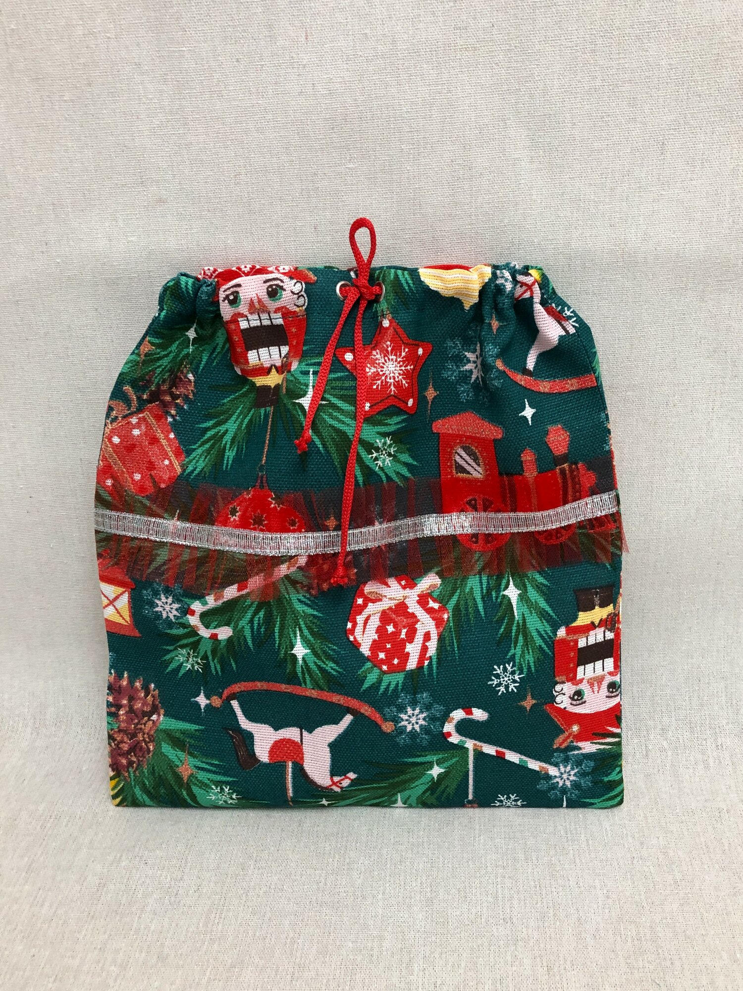 Мешочек из рогожки 26х28 см, -нг25-3, новогодний, для упаковки и хранения