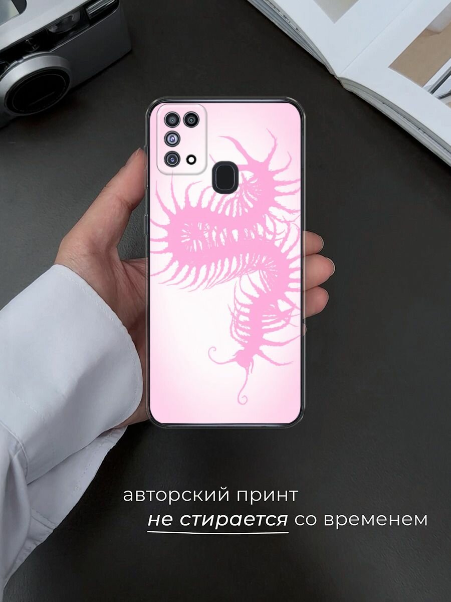 Чехол на Samsung Galaxy M31 / Самсунг Галакси М31 с принтом Розовая многоножка — фото 1