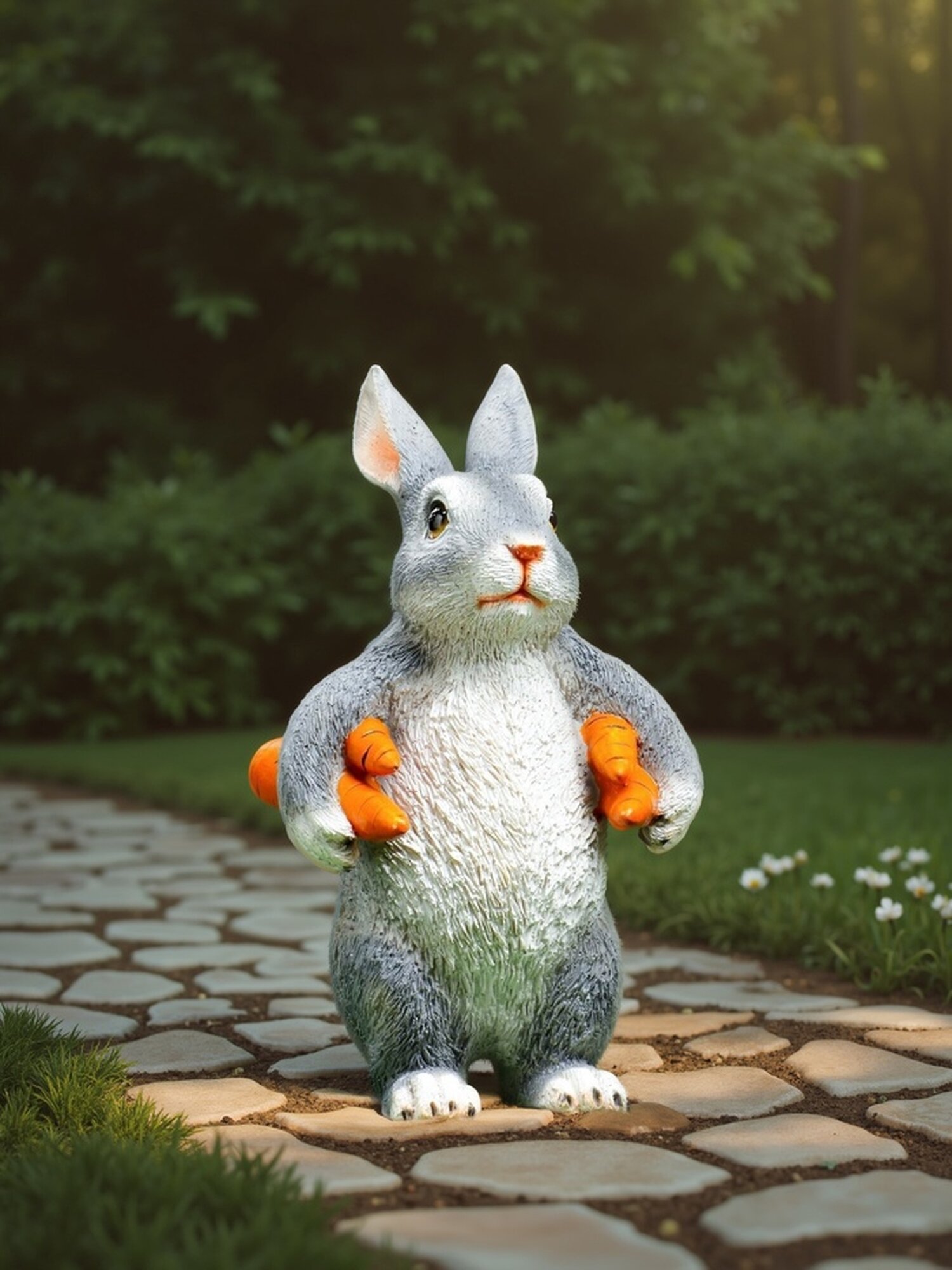 Садовая фигура Хорошие сувениры "Зайка несет морковь", 9х13х22 см